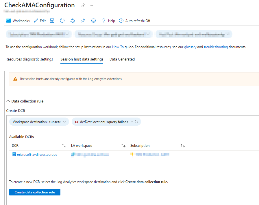 Allow Custom Ressource Group and DCR in New AVD Insights Configuration Workbook | Microsoft ...